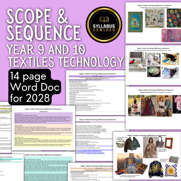 Stage 5 Textiles Technology Scope and Sequence (2025 Syllabus ...